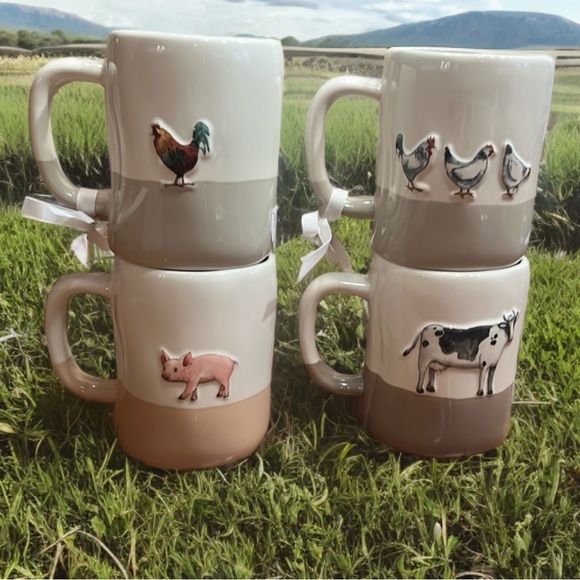 Rae Dunn | Dining | Rae Dunn Cluck Moo Oink Rooster Cluck Mug Set ...